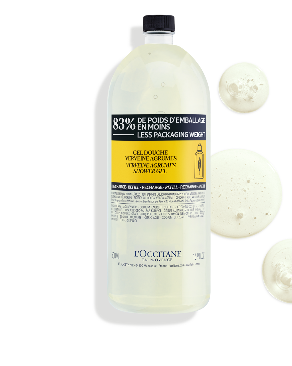 Recharge Gel Douche Verveine Agrumes 500ml | L'OCCITANE BE